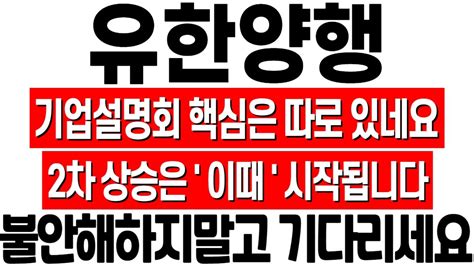 유한양행 주가 전망 Ir 핵심은 따로 있네요 결국 2차 상승이 나올 수밖에 없는 이유 기업가치에 비해 여전히 저평가 유한양행 주식 분석 유한양행 목표가 유한양행