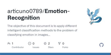 github articuno0789 emotion recognition the objective of this