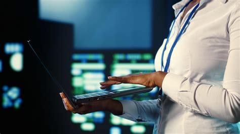 Premium Photo System Administrator Programming In Server Farm Housing