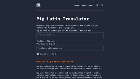 Pig Latin Translator
