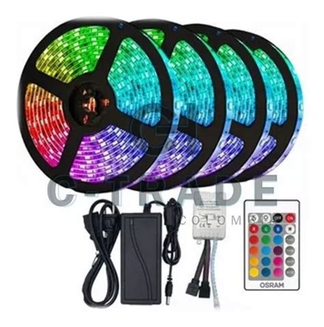 Cinta Luz Led Multicolor Rgb Varios Colores Tira Led Contr Cuotas sin interés