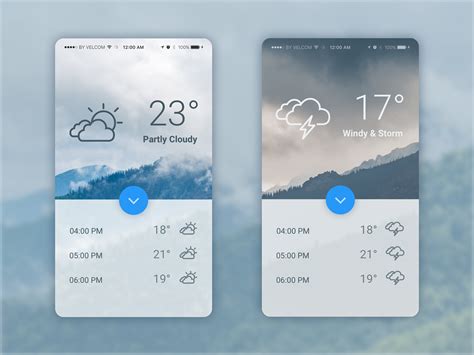 30 Creative And Modern Weather Mobile App Designs