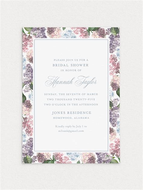 Soft Blooms Shower Invitation Abundant Wedding Invitations