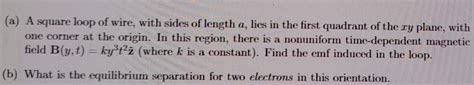 Solved A A Square Loop Of Wire With Sides Of Length A Chegg