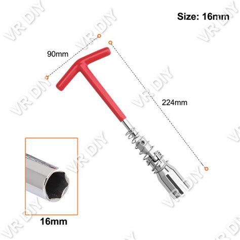 16mm21mm Spark Plug Socket Wrench T Handle With Spring Long Universal