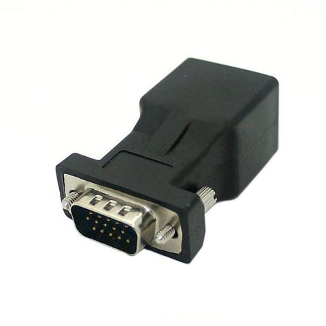 Extender Vga Rgb Hdb 15pin Male To Lan Cat5 Cat6 Rj45 Network Cable