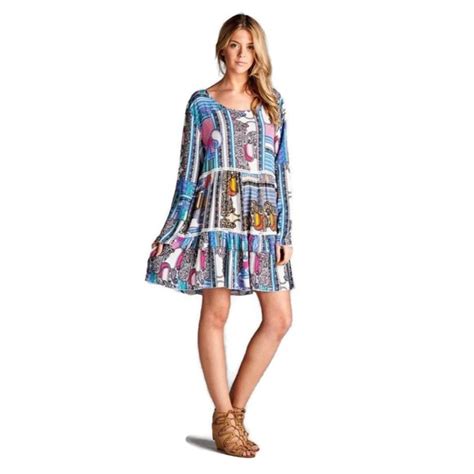 Velzera Dresses Velzera Paisley Bell Sleeve Dress Poshmark