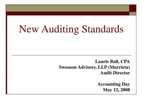 Ppt New Auditing Standards Powerpoint Presentation Free Download