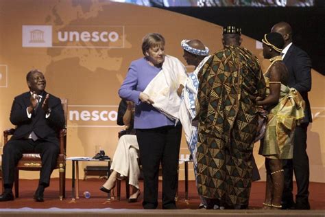 Germanys Merkel Receives Unesco Peace Prize In Ivory Coast