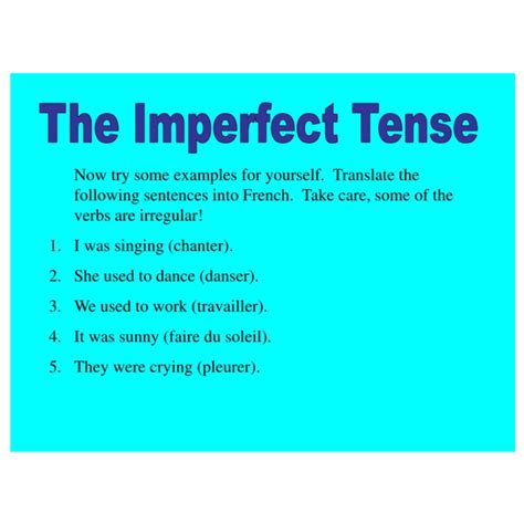 Examples Of Imperfect Tense In English Current Year