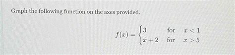 solved graph the following function on the axes provided f x