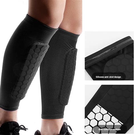 1 Pair Soccer Shin Guard Socks Breathable Protective Calf Sleeves For
