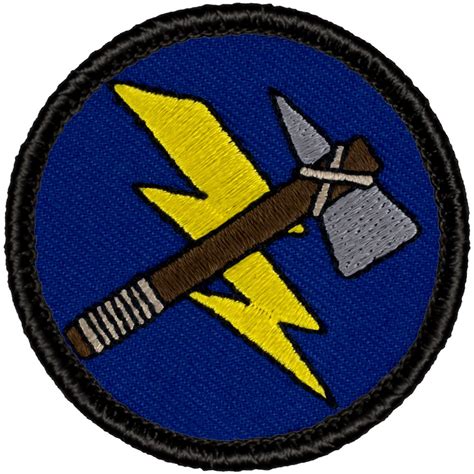 Lightning Tomahawk Patch 2 Inch Diameter Embroidered Patch Etsy