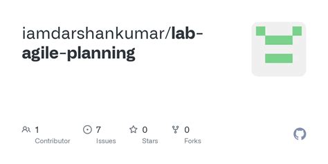 GitHub Iamdarshankumar Lab Agile Planning