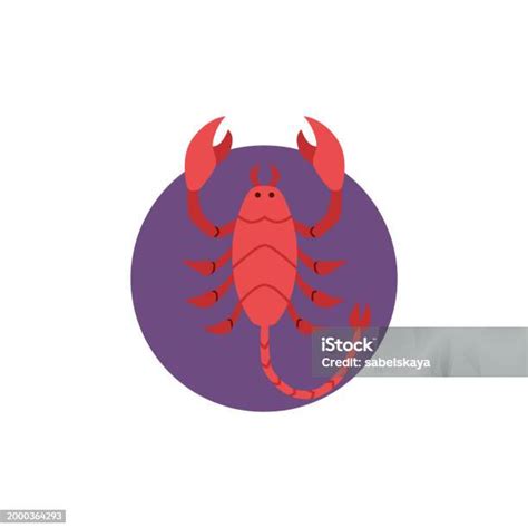 전갈자리 점성술 조디악 기호 흰색에 만화 스타일 벡터 일러스트 레이 션 0명에 대한 스톡 벡터 아트 및 기타 이미지 0명