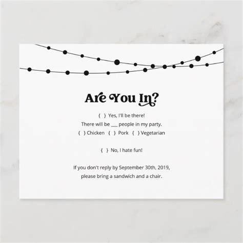 Funny And Fun Rsvp Postcard Zazzle