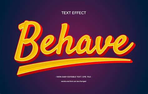 Behave Text Effect Graphic Style Panel 14990471 Vector Art At Vecteezy