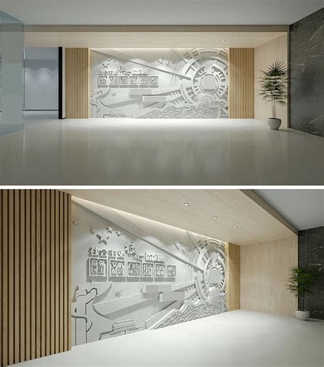 创意大气社会主义核心价值观浮雕石雕塑党建展馆文化墙ai素材模板 花瓣网
