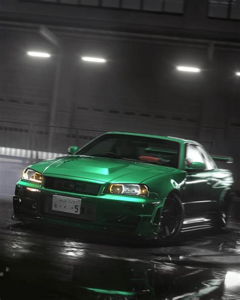 R34 Looks Surprisingly Good In Green R Assettocorsa