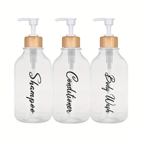 Shampoo And Conditioner Dispenser Set Of 3 500ml 16 9 Oz Reusable Pump