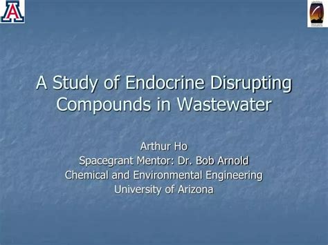 Ppt A Study Of Endocrine Disrupting Compounds In Wastewater