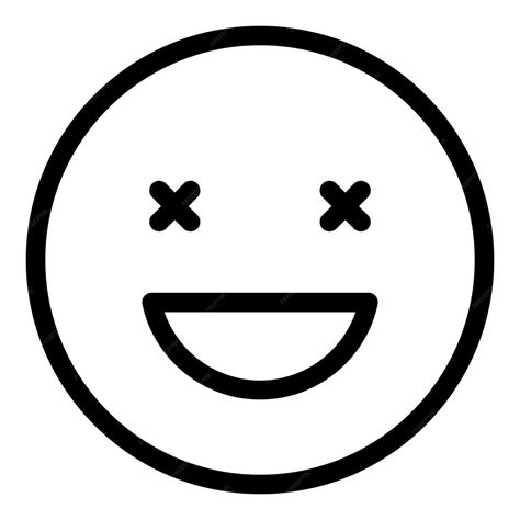 맹인 Emoji 아이콘 개요 흰색 배경에 고립 된 웹 디자인을 위한 맹인 Emoji 벡터 아이콘 프리미엄 벡터