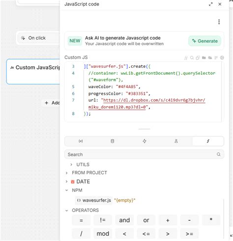 Problem Using Wavesurferjs From Npm Plugin How Do I Weweb Community