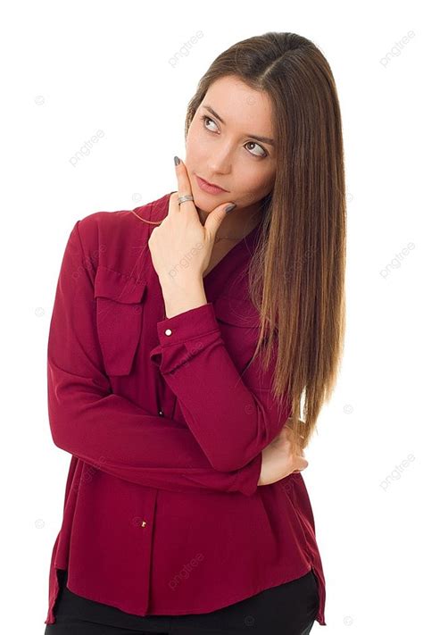 Young Beautiful Woman Thinking Photo Background And Picture For Free