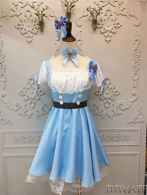Titivate Womens Maid Waiter Fancy Dress Waitress Uniform Halloween Party Performance Stage