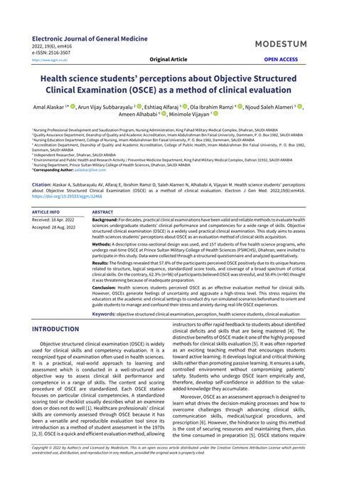 Pdf Health Science Students Perceptions About Objective Structured