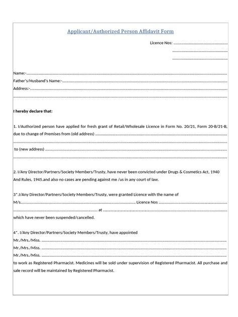 Applicant Declaration Form Premises Pdf License Common Law