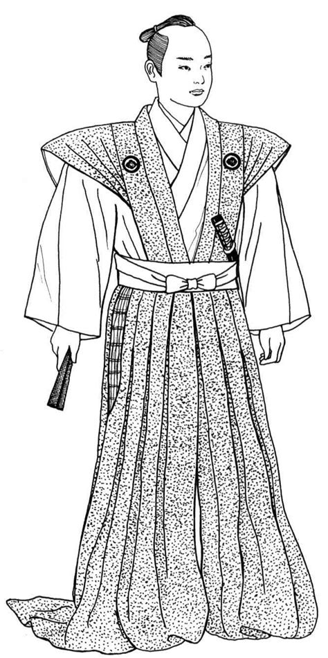 Edo Period Samurai Wearing Ceremonial Costume Of Pleated Sleeveless