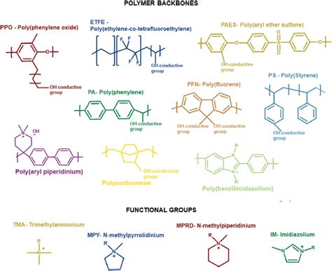 Of Most Commonly Reported Polymer Backbones And Functional Groups For