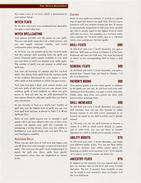 The Witch Revamped A Witch Class Rework Rpathfinder2e
