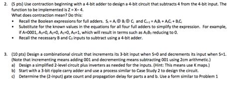 solved 5 pts use contraction beginning with a 4 bit adder