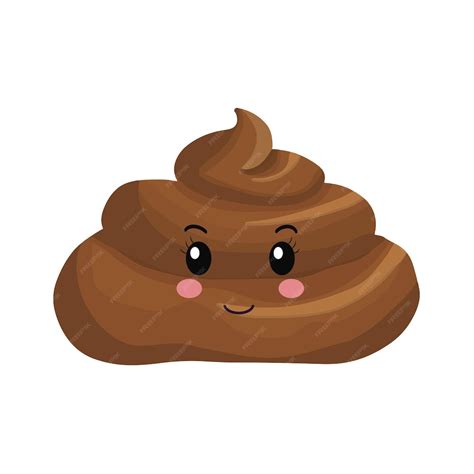 Premium Vector Poop Is A Cute Funny Cartoon Smiley Face With The
