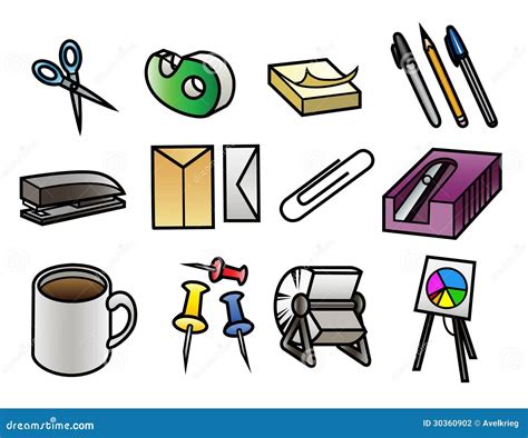Office Supply Icons Stock Illustrations 2007 Office Supply Icons