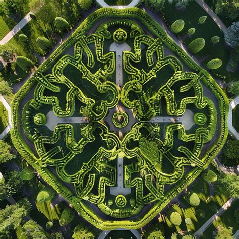Aerial View Of A Circular Garden With A Circular Design Generative Ai
