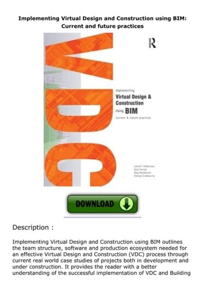 PDF READ Implementing Virtual Design And Construction Using BIM Current And Future