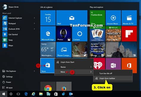 Pin To Taskbar And Unpin From Taskbar Apps In Windows 10 Tutorials
