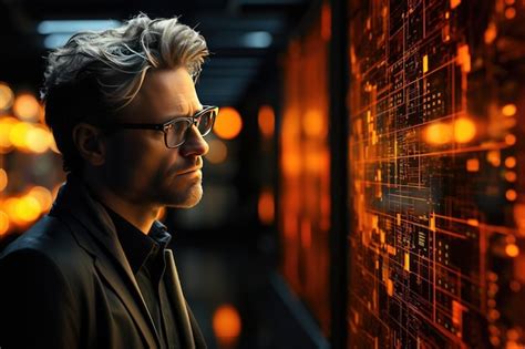 Premium Ai Image Portrait Of A Programmer In The Modern Computer World