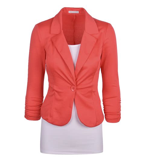Auliné Collection Womens Casual Work Solid Color Knit Blazer