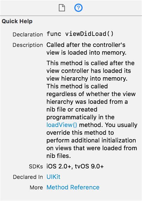 Xcode9 Why Xcode Doesnt Show Descriptions In Quick Help Stack