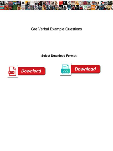 Fillable Online Gre Verbal Example Questions Gre Verbal Example Questions Creators Fax Email