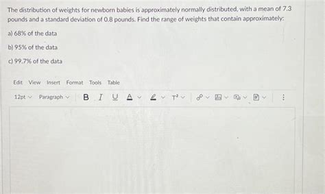 Solved The Distribution Of Weights For Newborn Babies Is