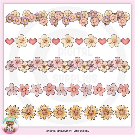 Spring Borders 1 Clip Art Digital Craft Supplies
