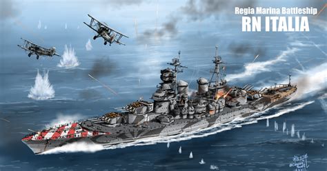 ミリタリー 架空戦艦イタリア【依頼品】 粘土洋のイラスト Pixiv