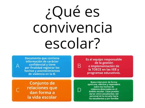 Lineamientos De Convivencia Escolar Siseve Quiz