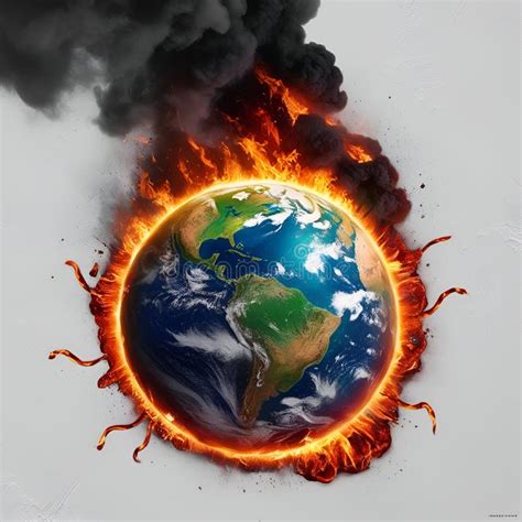 Earth Burning Globe Burning Global Warming Problem Concept Social
