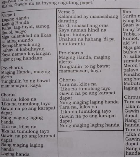 1 Tungkol Saa Ang Awit 2 Ano Anong Mga Paghahanda Ang Ginagawa Ng